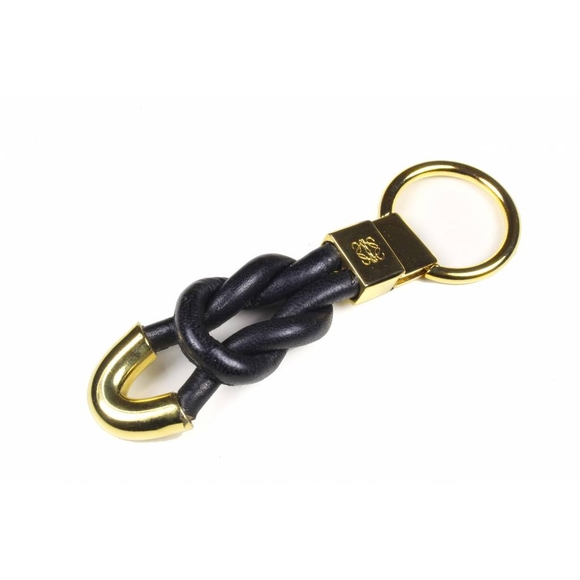 Loewe | Accessories | Loewe Flamenco Knot Leather And Goldtone Keychain ...